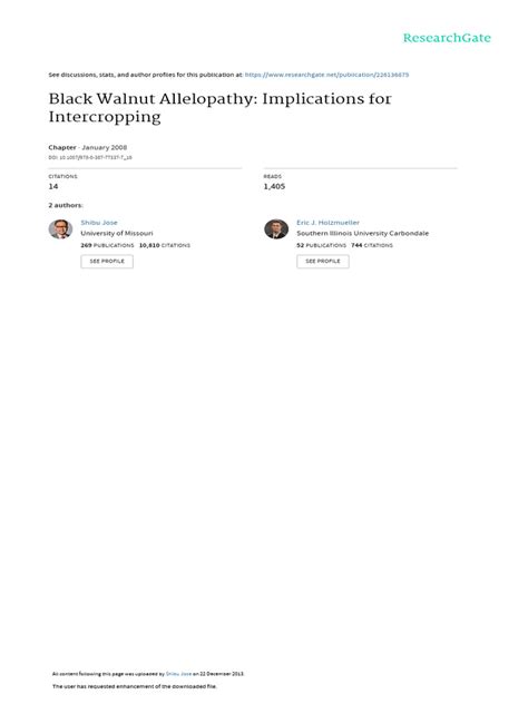 Black Walnut Allelopathy Implications For Intercro Pdf Agriculture