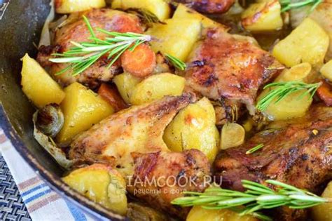 Курица с картошкой в пиве в духовке — рецепт с фото