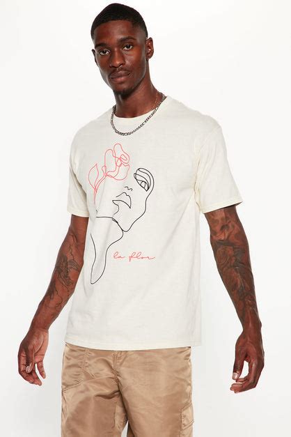 La Flor Short Sleeve Tee Cream Fashion Nova
