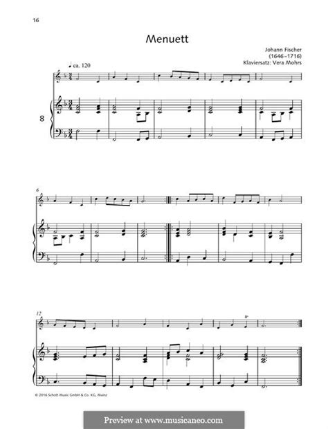 Minuet By J C F Fischer Sheet Music On MusicaNeo