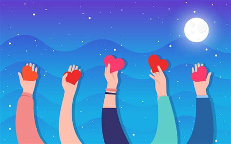 마음으로 손을 자선 및 기부 개념입니다 공유 사랑 발렌타인 데이 심플한 디자인으로 큐트 아름 다운 배경 인사말 카드 손 잡고