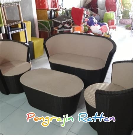 Jual Set Kursi Korsi Bangku Sofa Gentong Apollo Rotan Sintetis