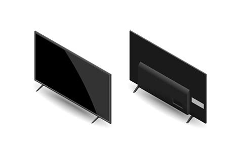 아이소메트릭 대형 평면 Qled Led Lcd 플라즈마 Tv 블랙 Hd 현실적인 모니터 모형 벡터 일러스트레이션 0명에 대한