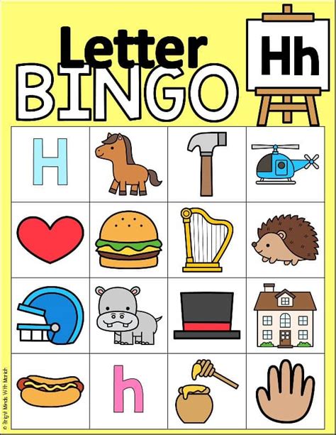 Letter H Activities Bingo Games Alphabet Abc Cards Beginning Sounds