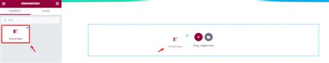 how to use the vertical menu widget