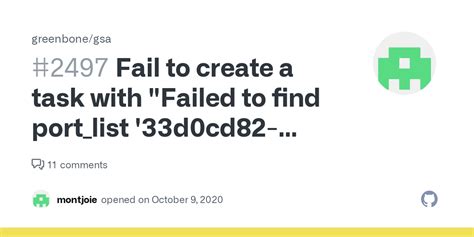 Fail To Create A Task With Failed To Find Port List 33d0cd82 57c6