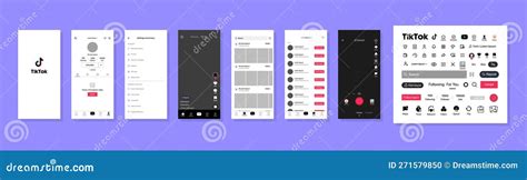 Tik Tok Interface. Tik Tok Screen Social Media, Social Network Interface Template Editorial ...