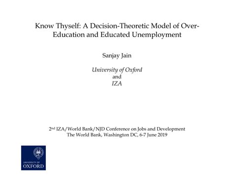 [ppt] Know Thyself A Decision Theoretic Model Of Over Education And Powerpoint Presentation