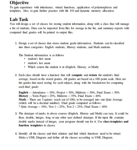 Solved Objective To Gain Experience With Inheritance