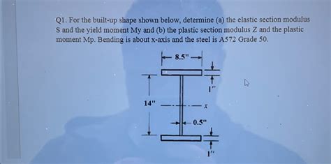 solved q1 for the built up shape shown below determine a the elastic 1 answer