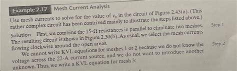 Solved Mesh Current Analysis Use Mesh Currents To Solve For Chegg Com