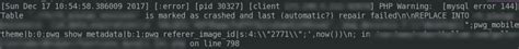 [fixed] mysql table is marked as crashed and last automatic repair
