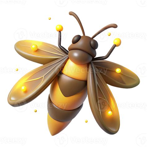 3d Render Cute Honey Bee Illustration 54130291 Png
