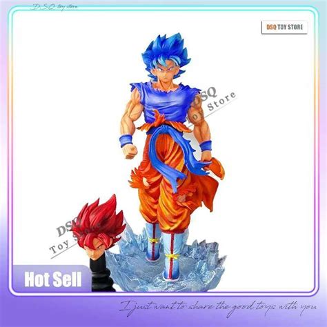 Y 33cm 12 9inch Jt Dragon Bail Z Er Saiyan Goku Figure Replace Heaad Led Base Gk Statue