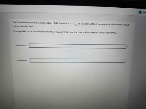 Res Find The Minimum And Maximum Values Of StudyX