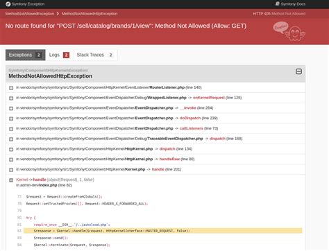 Bo Brands Page An Exception Is Displayed When Deleting A Product