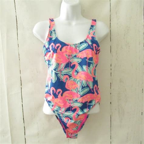 Chubbies Swim Chubbies One Piece Swimsuit S Small Pink Flamingo