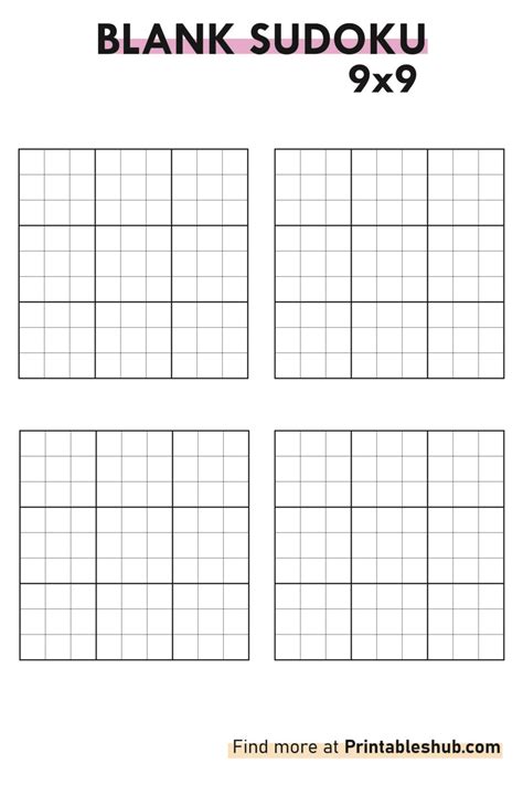 Free Printable Blank Sudoku Templates Pdf Included Printables Hub
