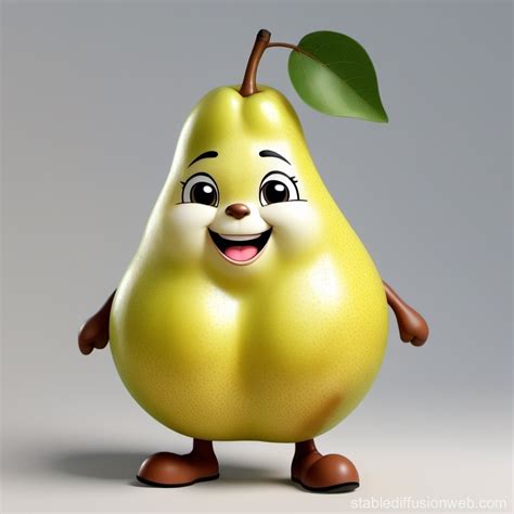 Photorealistic Asian Pear Mascot Stable Diffusion Online