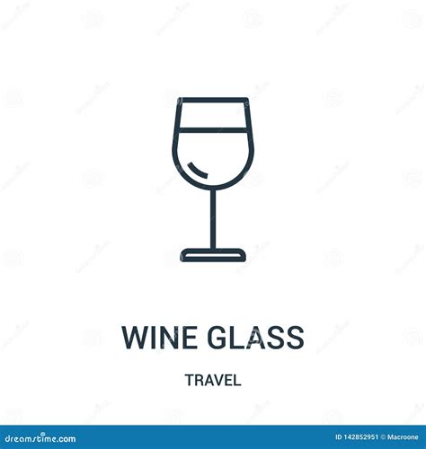 Wine Glass Icon Vector From Travel Collection Thin Line Wine Glass