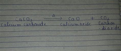 Decomposition Of Calcium Carbonate Balanced Equation