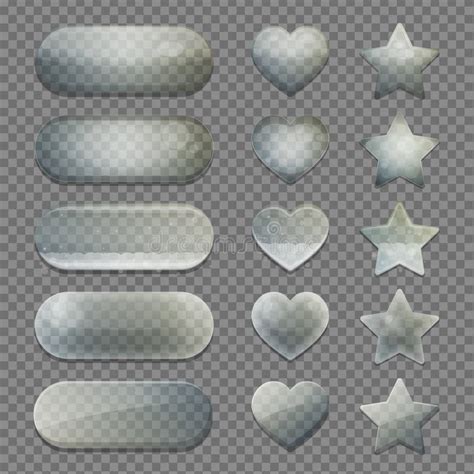 Collection Of Transparent Glass Square App Buttons Stock Vector Illustration Of Graphic Empty