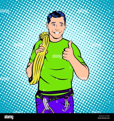 Rock Climber Comcept Comics Style Stock Vector Image And Art Alamy