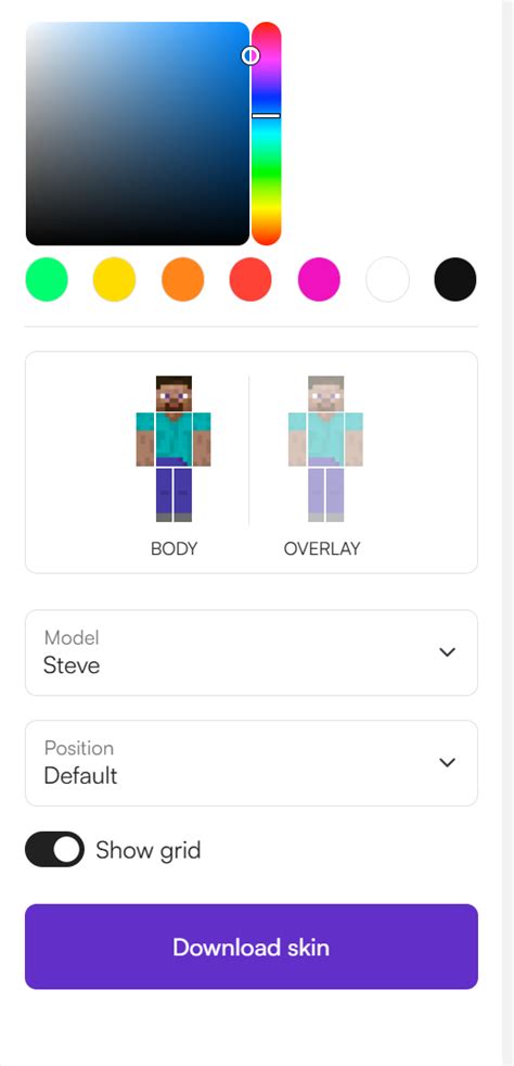 마인크래프트 스킨 에디터skinmc 웹에서 스킨을 만들고 편집하자 한마포