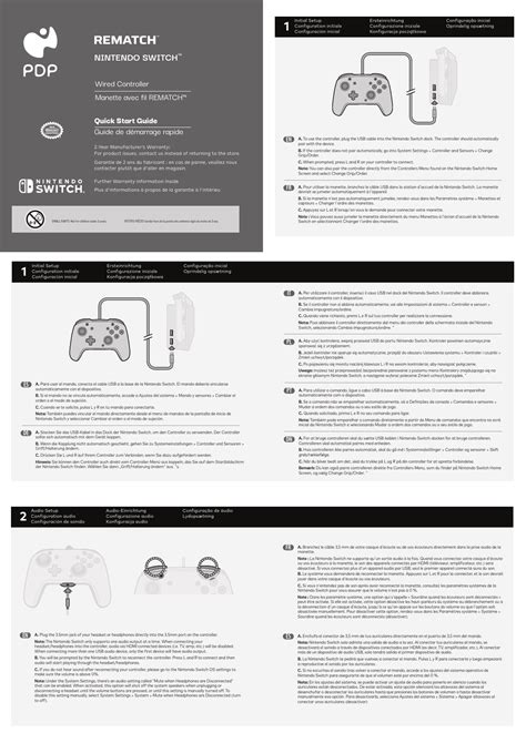 Rematch Wired Controller For Nintendo Switch User Guide Pdp