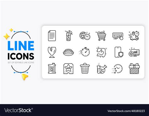 Time Management Timer And Fragile Package Line Vector Image