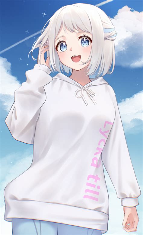 Safebooru 1girl Absurdres Blue Eyes Blue Ribbon Blush Contrail Gakuen