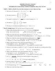Math1011 True False Multiple Choice Math Problems Course Hero