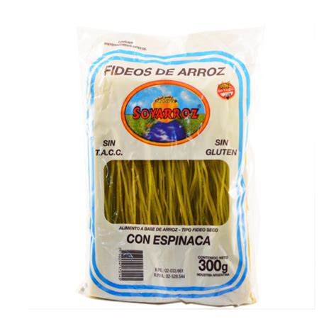 Fideos De Arroz Con Espinaca Soyarroz Grs