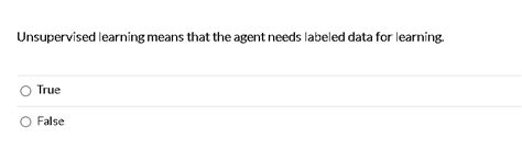 Solved Unsupervised Learning Means That The Agent Needs