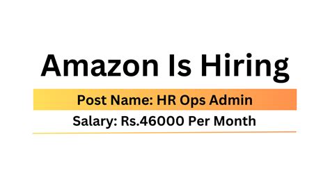 Amazon Is Hiring For Hr Ops Admin Work From Office Job Urgent Hiring Apply Now Amir Sohel