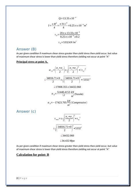 Mechanical Engineering Stress Analysis Assignment Solutions