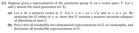 2 3 Suppose Given A Representation Of The Symmetric