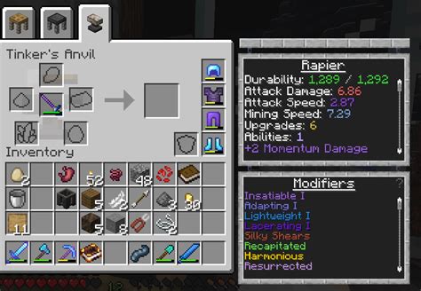 Good Dps Modifiers On Rapier R Tinkersconstruct