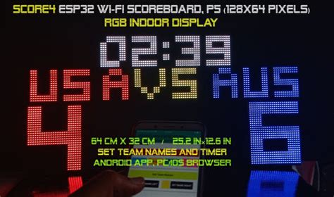 Scoreduino Esp32 Modules For P3 P4 And P5 Indoor Rgb Led Matrix Displ Buildcircuits