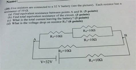Solved Help Me Solve And Show Work Please Five Resistor Chegg Com