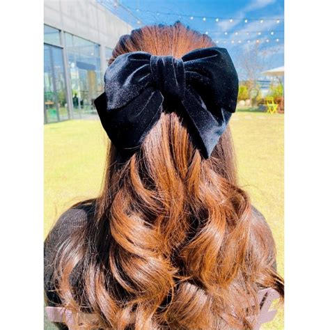 ️인기상품 ️핸드메이드 새틴 벨벳 왕 리본핀 러블리 반머리 한머리 헤어핀 국내제작 에이블리