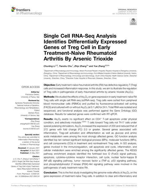 Pdf Single Cell Rna Seq Analysis Identifies Differentially Expressed