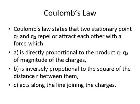 Electric Charge And Coulombs Law Electric Charges The