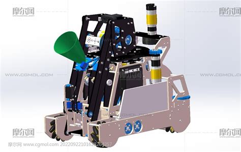 稳定性测试比赛机器人小车3d数模 机械工具模型下载 摩尔网cgmol