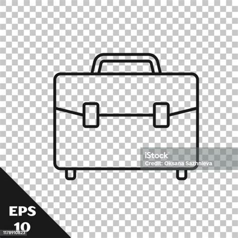 在透明背景上隔離的黑線公事包圖示業務案例符號業務組合 向量插圖向量圖形及更多作品展示包圖片 作品展示包 個人飾物 公事包 Istock