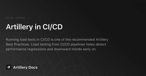 artillery in ci cd artillery docs