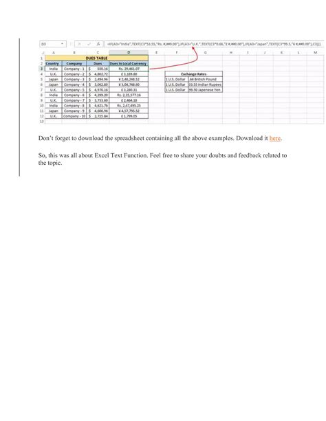 Excel Text Function Pdf