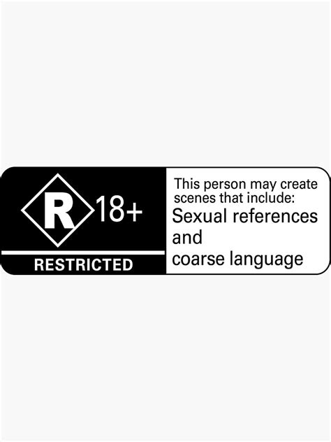 Sexual References And Coarse Language Sticker For Sale By Eltimbalino