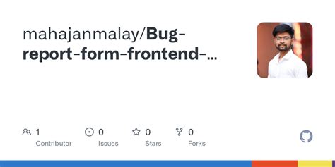 GitHub Mahajanmalay Bug Report Form Frontend Using Bootstrap In Angular