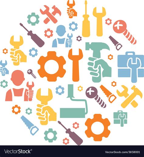 Working Tools Background Royalty Free Vector Image
